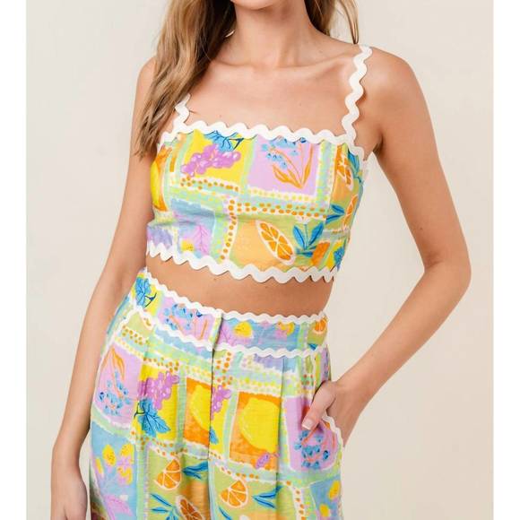 FORE COLLECTION | Tops | New Fore Collection Retro Wave Trim Top In ...